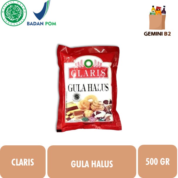 Jual Claris Gula Halus / Gula Tepung 500gr HALAL | Shopee Indonesia