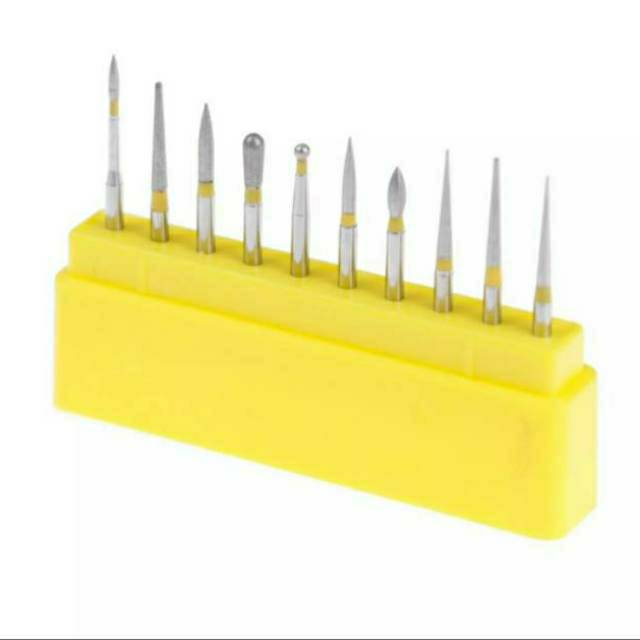 Jual Dental Diamond Bur Finishing isi 10 pieces Dental Burs Assorted Strip Kuning | Shopee Indonesia