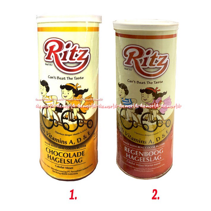 Jual Ritz 300gr Delicious Chocolate Hagelslag Coklat Meses Warna Kaleng ...
