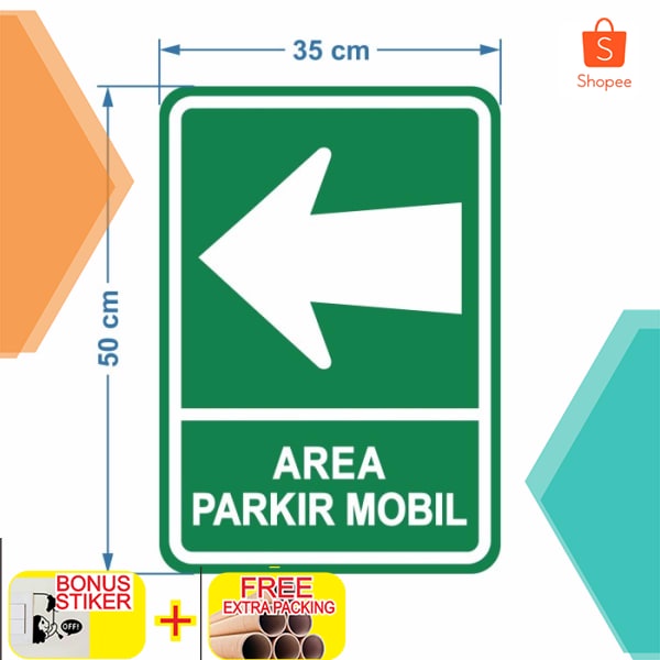 Jual Promo Rambu Plang Petunjuk Area Parkir 35cm x 50cm Plat Alumunium ...