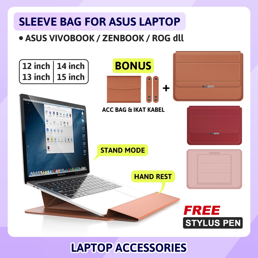 Jual Tas Sleeve Stand Bag Cover Sarung Casing Laptop 13 14 15 inch Asus ...