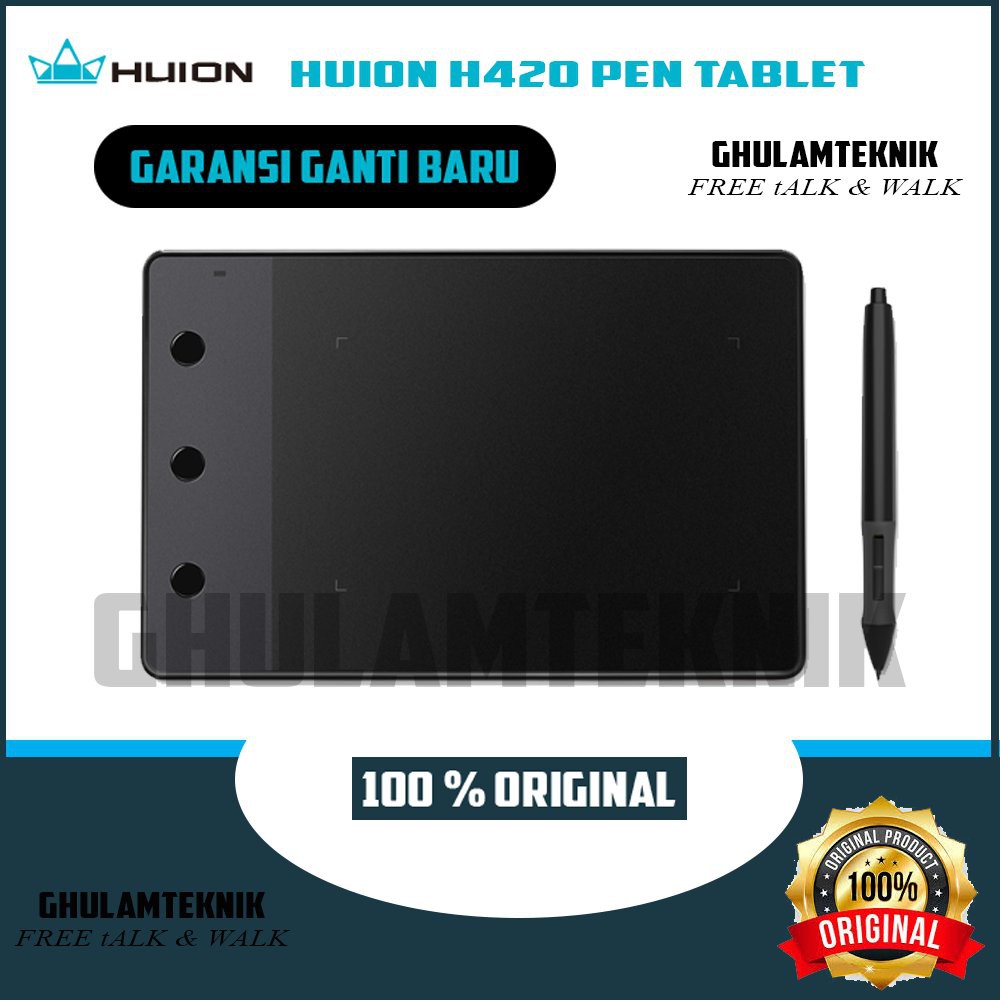Jual Huion H420 ASLI 100% Graphic Pen Tablet OSU / Huion Original / Pen ...