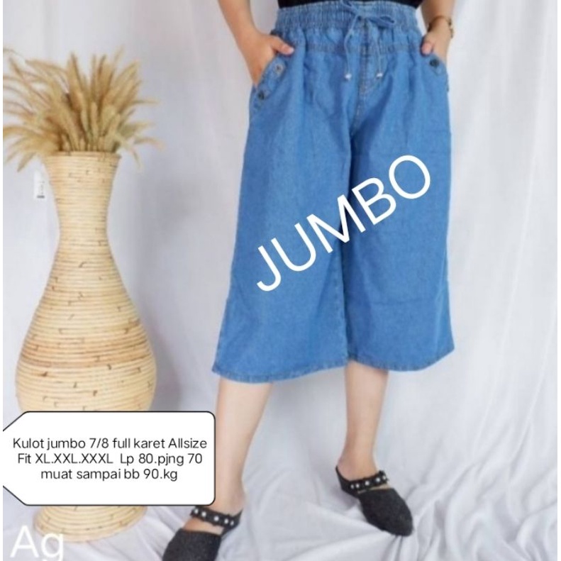 Jual Kulot Jeans 7/8 Kulot Jeans 3/4 Celana Kulot Jeans Wanita Jumbo ...