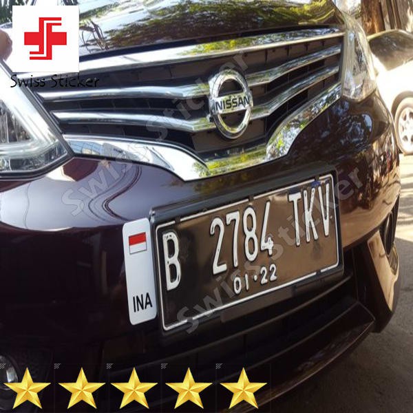 Jual Promo Stiker INA license plate bendera Indonesia Merah Putih ...