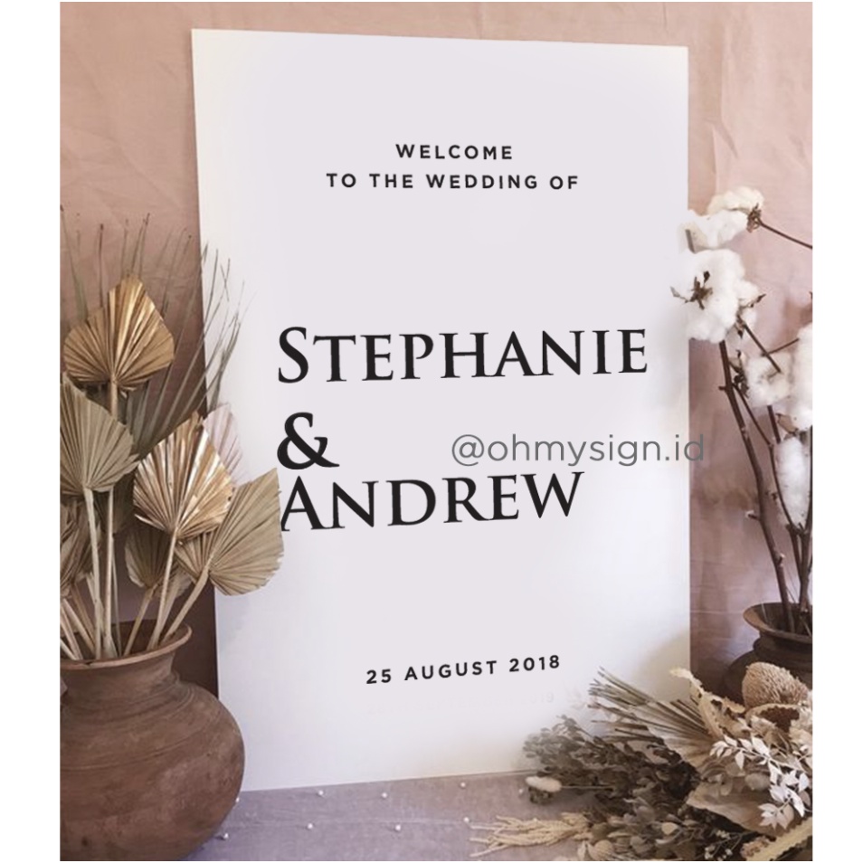 Jual Welcome Sign Akrilik Putih 40x60 Papan Lamaran Engagement Wedding ...