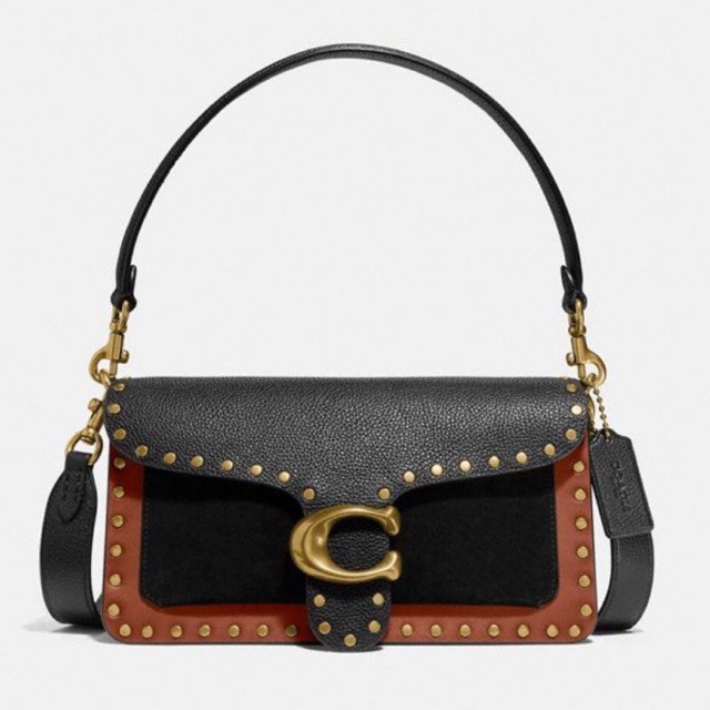 Jual Coach Tabby Shoulder Bag 26 With Rivets brass black multi | Shopee ...