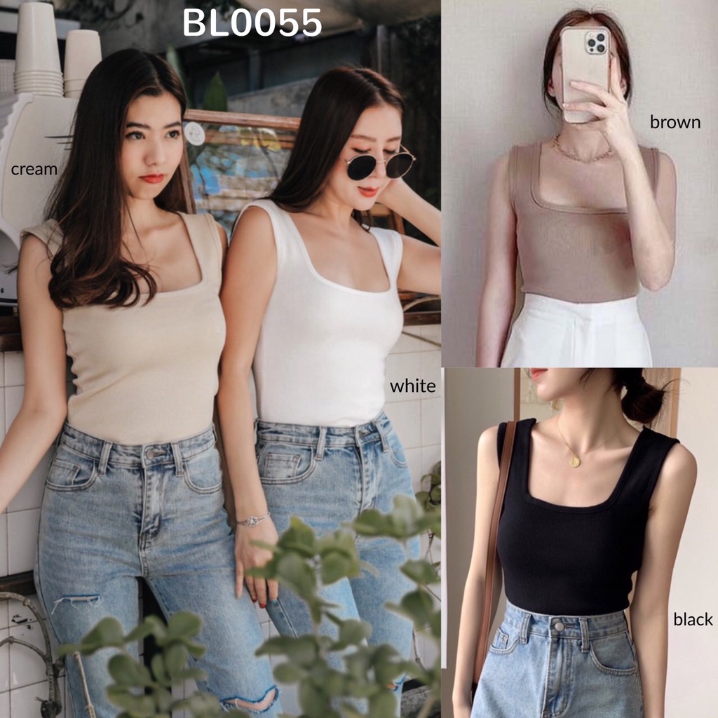Jual Double Lock Edge Knit Tanktop BL0055 | Shopee Indonesia