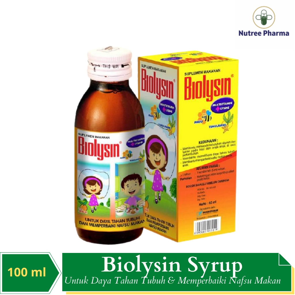 Jual ⚡MURAH & DIJAMIN ORI⚡ Biolysin Sirup Multivitamin + Lysine 100 ml ...
