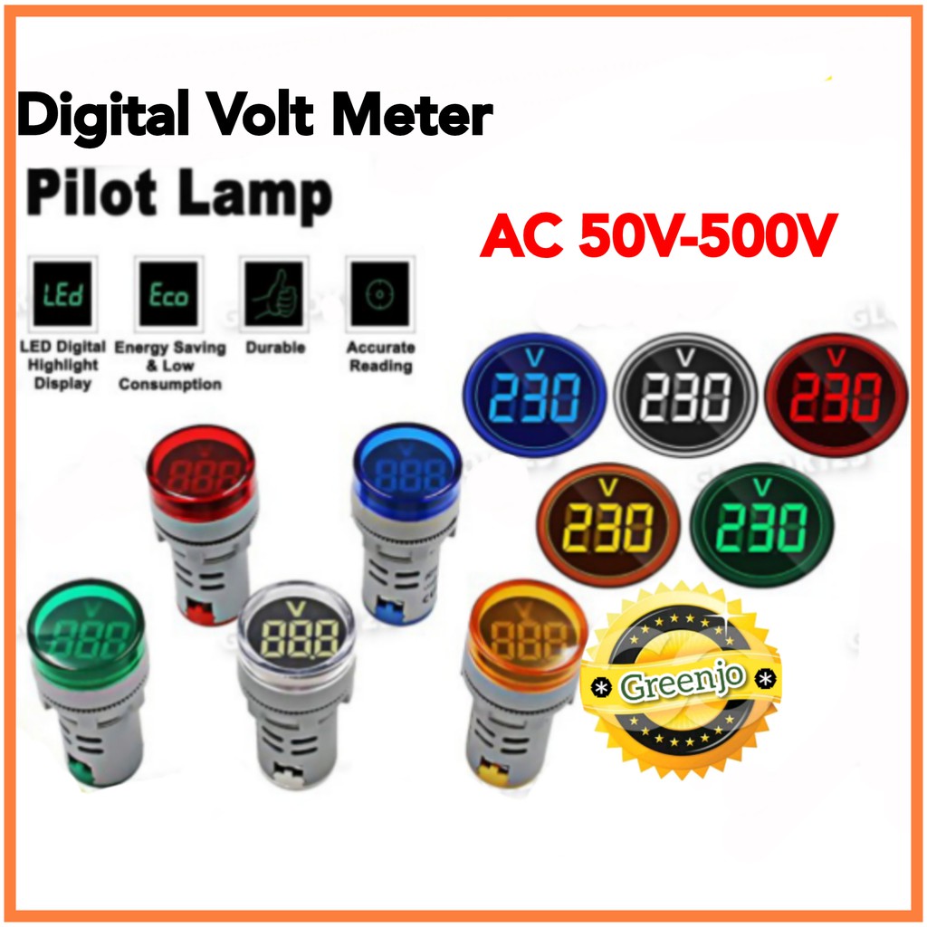 Jual Pilot Lamp Plus Volt Meter AC 220V | Shopee Indonesia