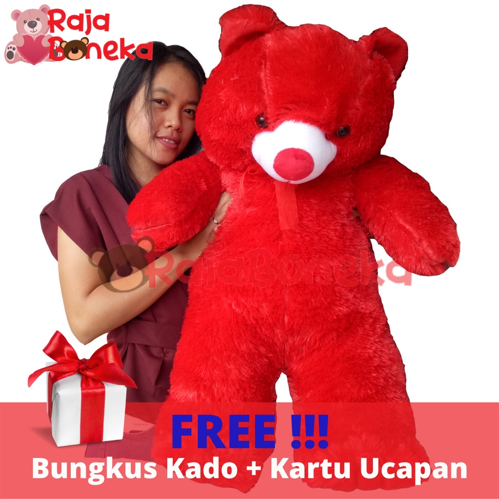 Jual Boneka Beruang Teddy Bear Jumbo 90cm Merah | Shopee Indonesia