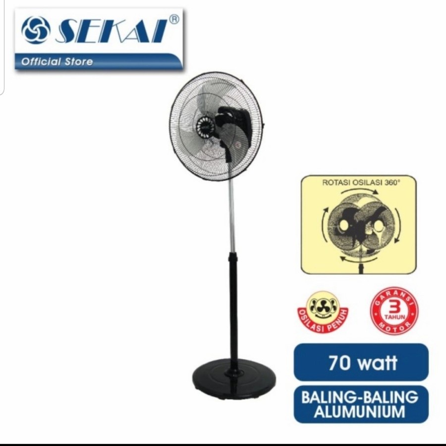Jual SEKAI SFN-1808 Stand Fan Tornado Besi 18 Inci (Kipas Angin Berdiri) | Shopee Indonesia