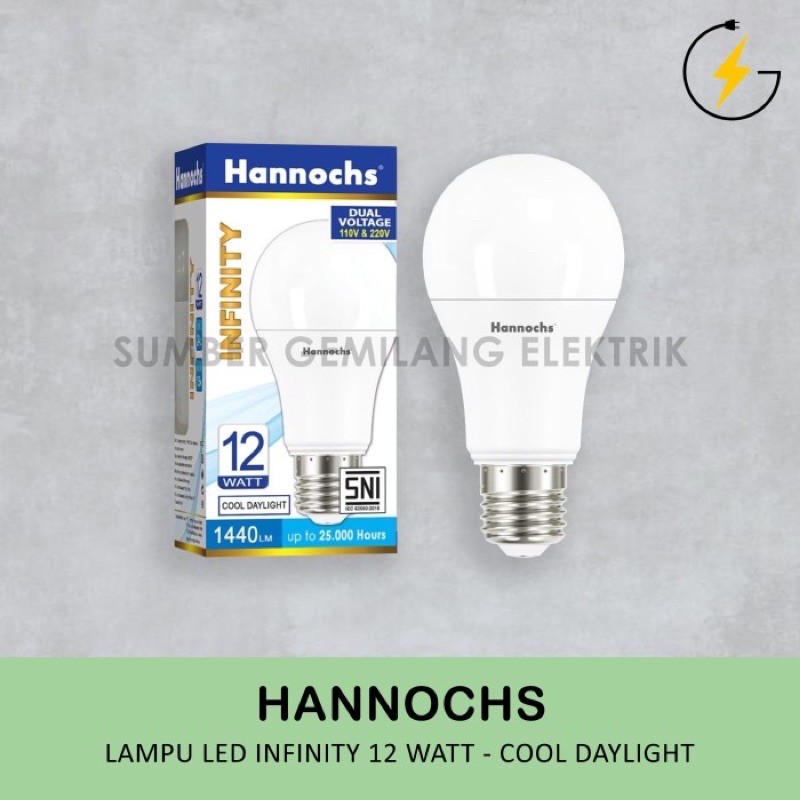 Jual Lampu Bohlam LED Hannochs Infinity 12W 12Watt 12 Watt Putih ...