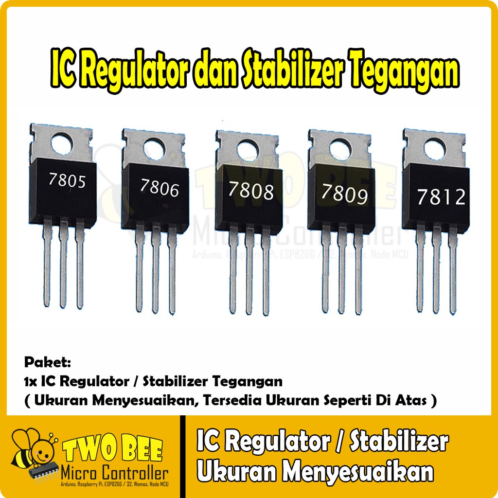 Jual IC Regulator Penurun Tegangan DC (7805, 7809, 7812) per 10Pcs Ukuran bisa random | Shopee ...