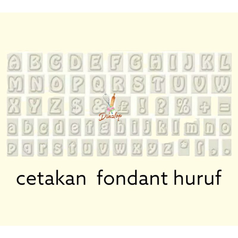 Jual 64 pcs fondant cutter huruf besar kecil lambang | Shopee Indonesia