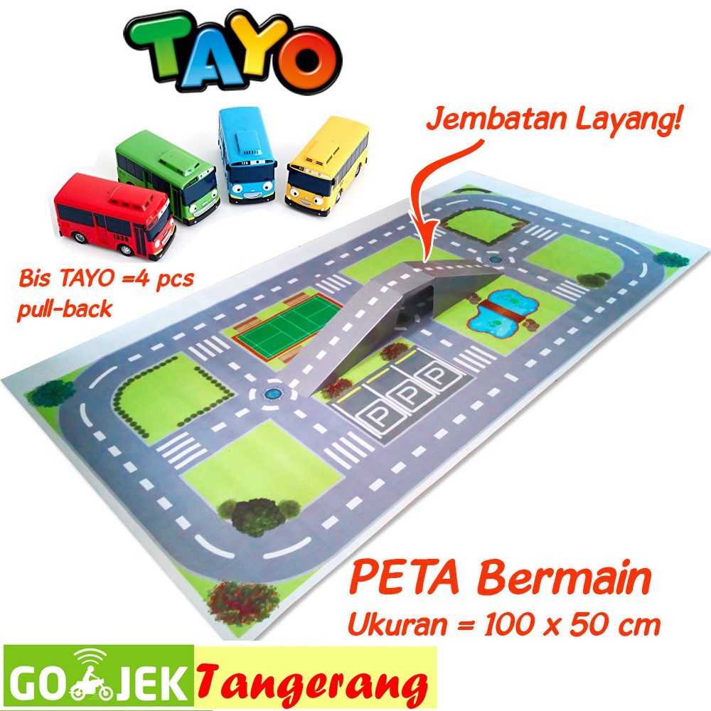 Jual Mainan Anak Bus TAYO Dan Maps Peta Jalanan Mobil | Shopee Indonesia