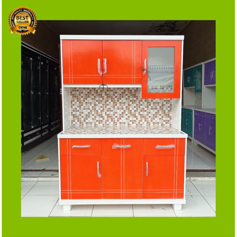 Jual lemari piring kayu minimalis 3 pintu | Shopee Indonesia