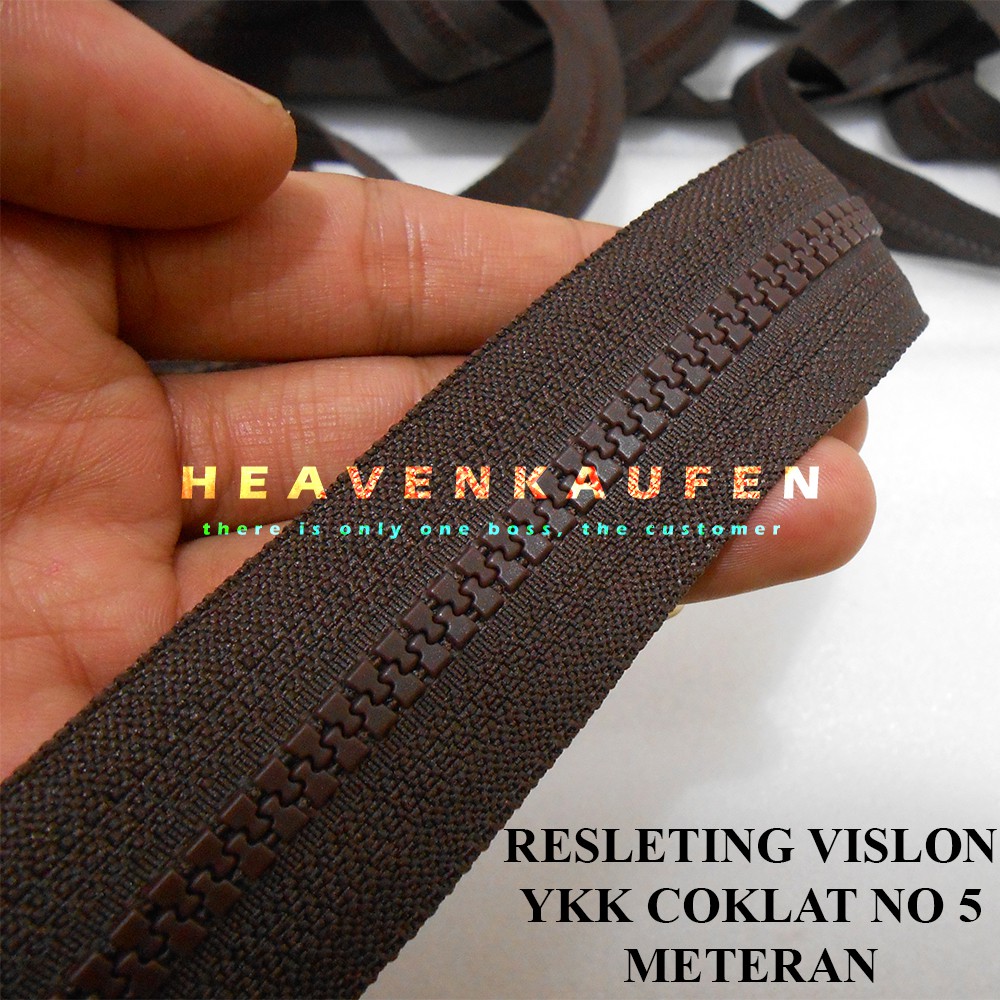 Jual Resleting Zipper YKK Vislon Coklat No 5 Meteran | Shopee Indonesia