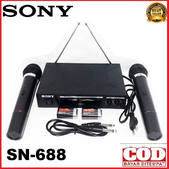 Jual Microphone Wireless SONY SN- 688 Microphone Double Wireless suara ...
