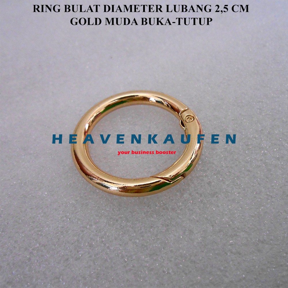 Jual Ring Bulat Buka - Tutup Diameter Lubang 2,5 cm Gold Muda Tebal 4 ...