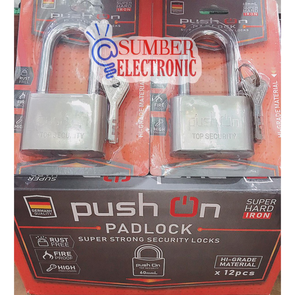 Jual Gembok Stainless Panjang Ukuran 30mm-60mm Push On ( 3 Anak Kunci ...