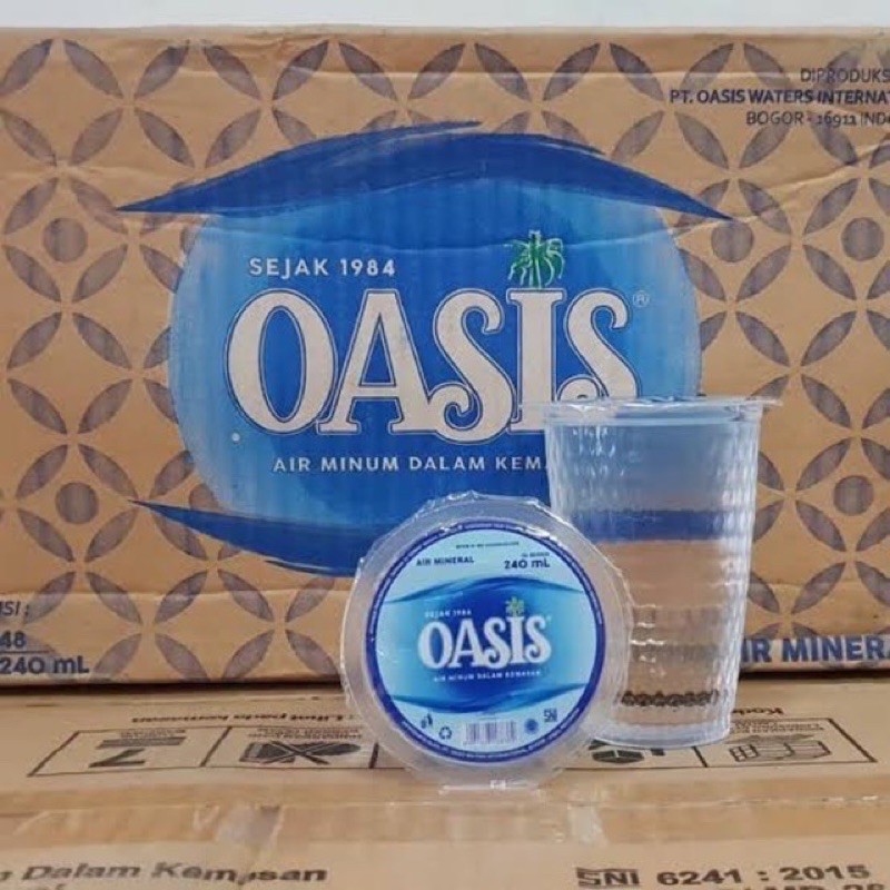 Jual Oasis Gelas 240ml / Air Mineral Oasis Gelas 1 dus Isi 48 pcs ...
