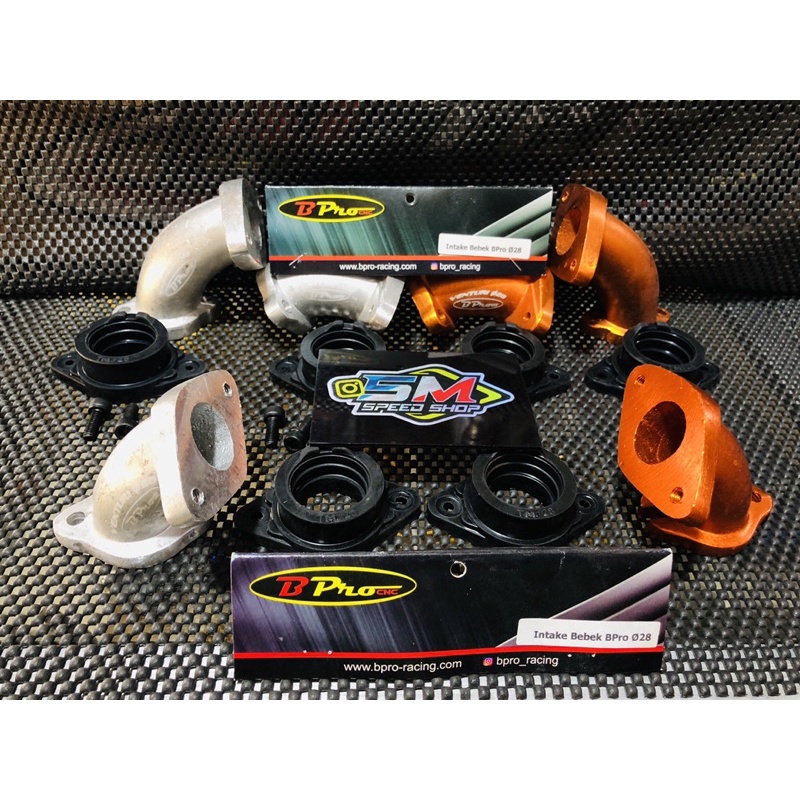 Jual Intake Bpro 28 mmm / 26 mm karbu PWK PE matic / Bebek Jupiter mio beat Vega smash supra ...