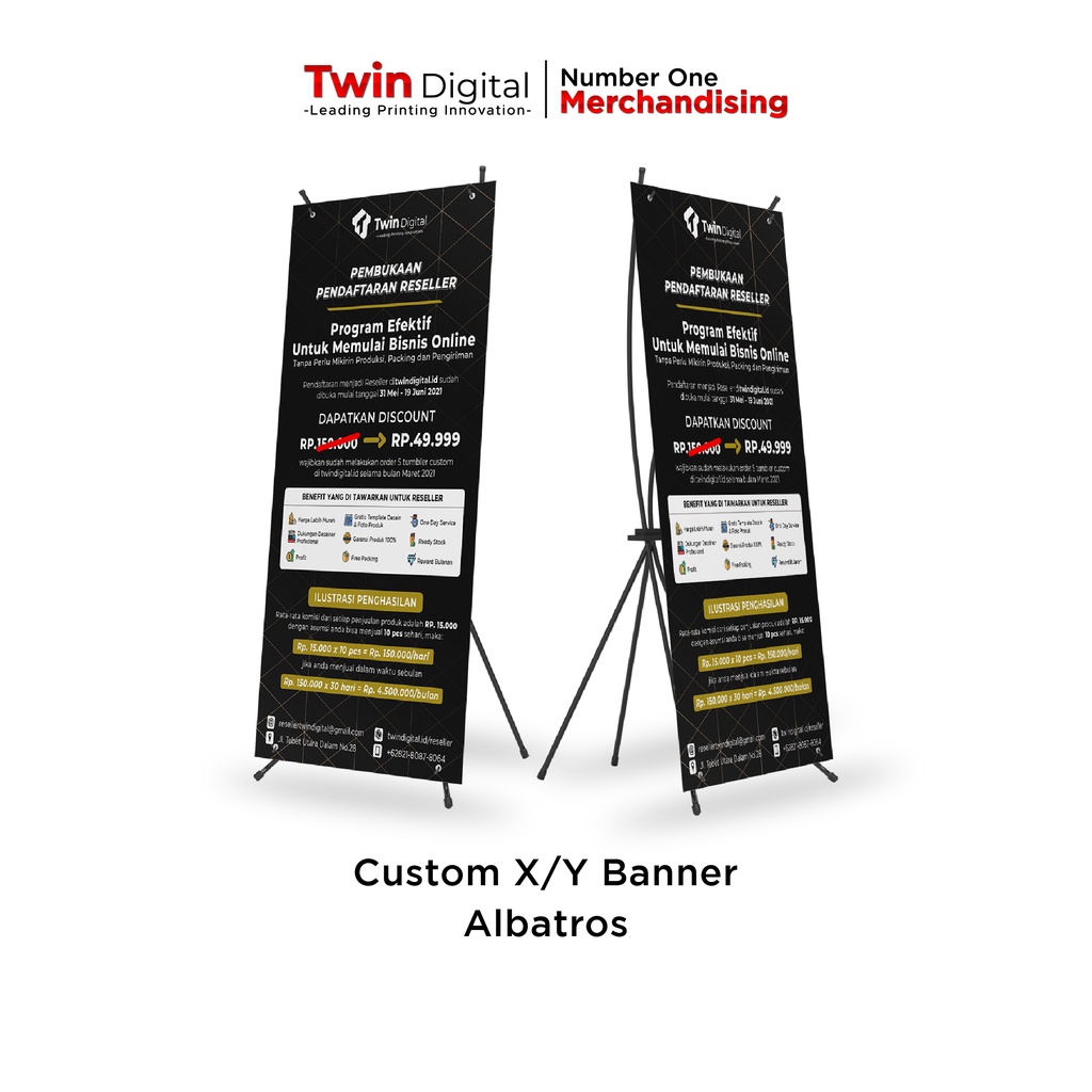 Jual Twindigital Cetak X Banner/Y Banner Standing Banner Wedding ...