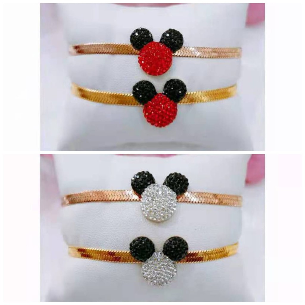 Jual Titanium gelang tangan Mickey full mata | Shopee Indonesia