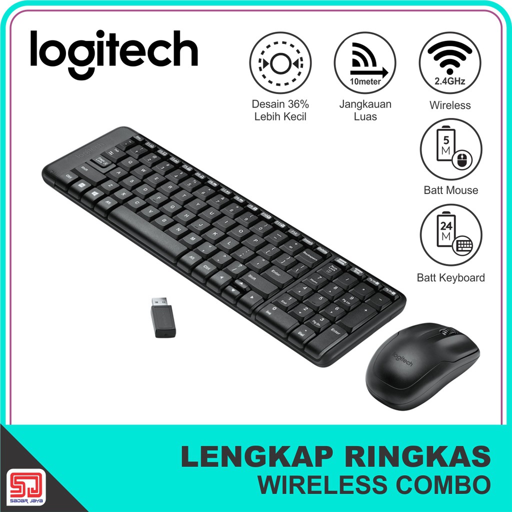 Jual Logitech MK220 Keyboard Mouse Wireless Combo Original | Shopee ...