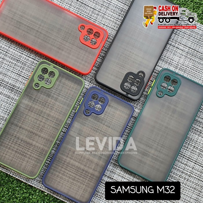 Jual Samsung M32 Case Mychoice Dove Matte Transparan slim fuze macaron ...