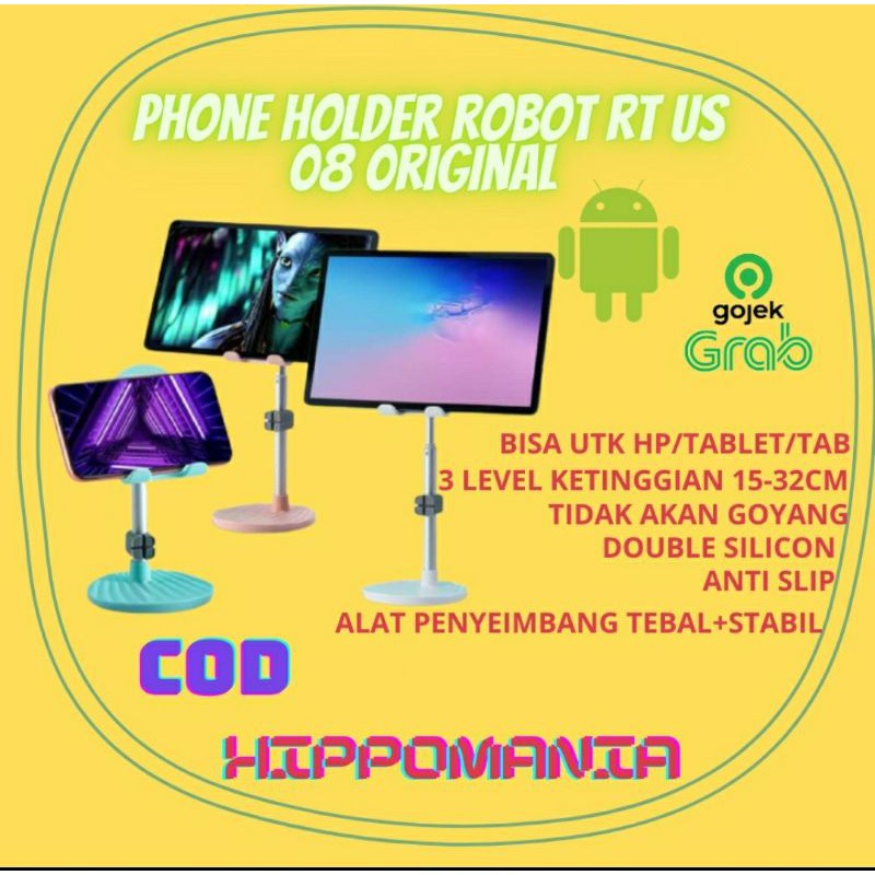 Jual STAND HOLDER HP TABLET ROBOT RT US 08 TRIPOD PHONE STAND HANDPHONE ...