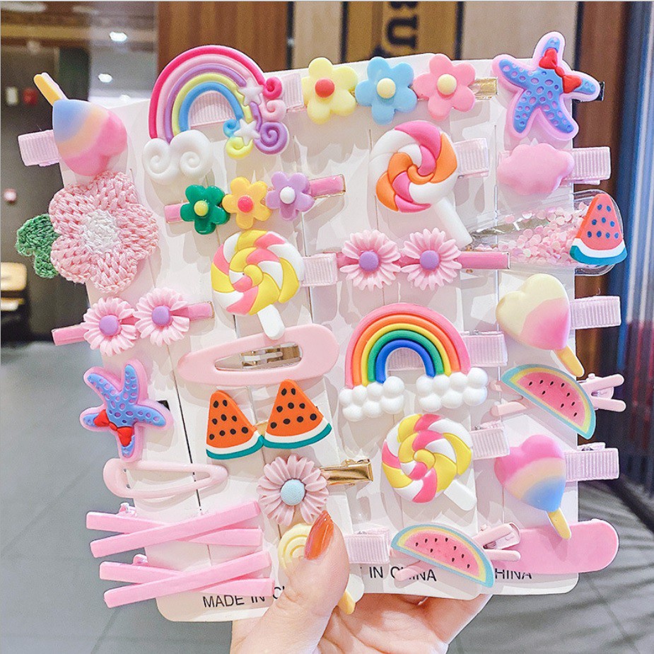 Jual (1 Set 14 pcs) Set jepit rambut anak motif cantik | Shopee Indonesia