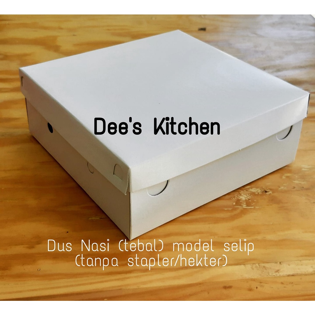 Jual Box / Dus Nasi tebal model selip (tanpa hekter) Warna Putih ...