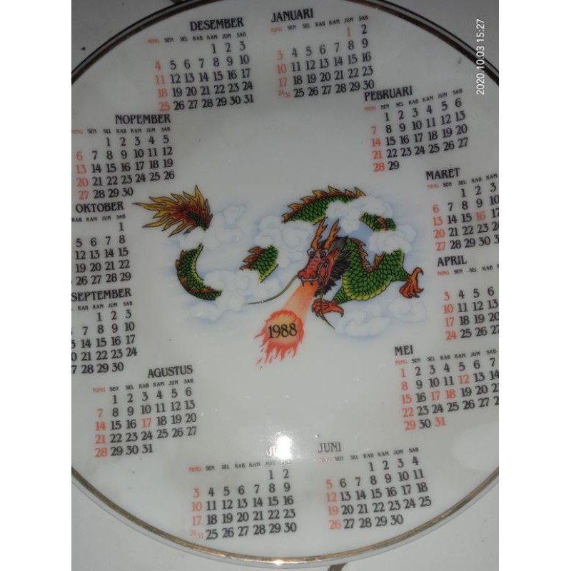 Jual Kalender Jadul tahun 1988 kalender kramik jadul | Shopee Indonesia