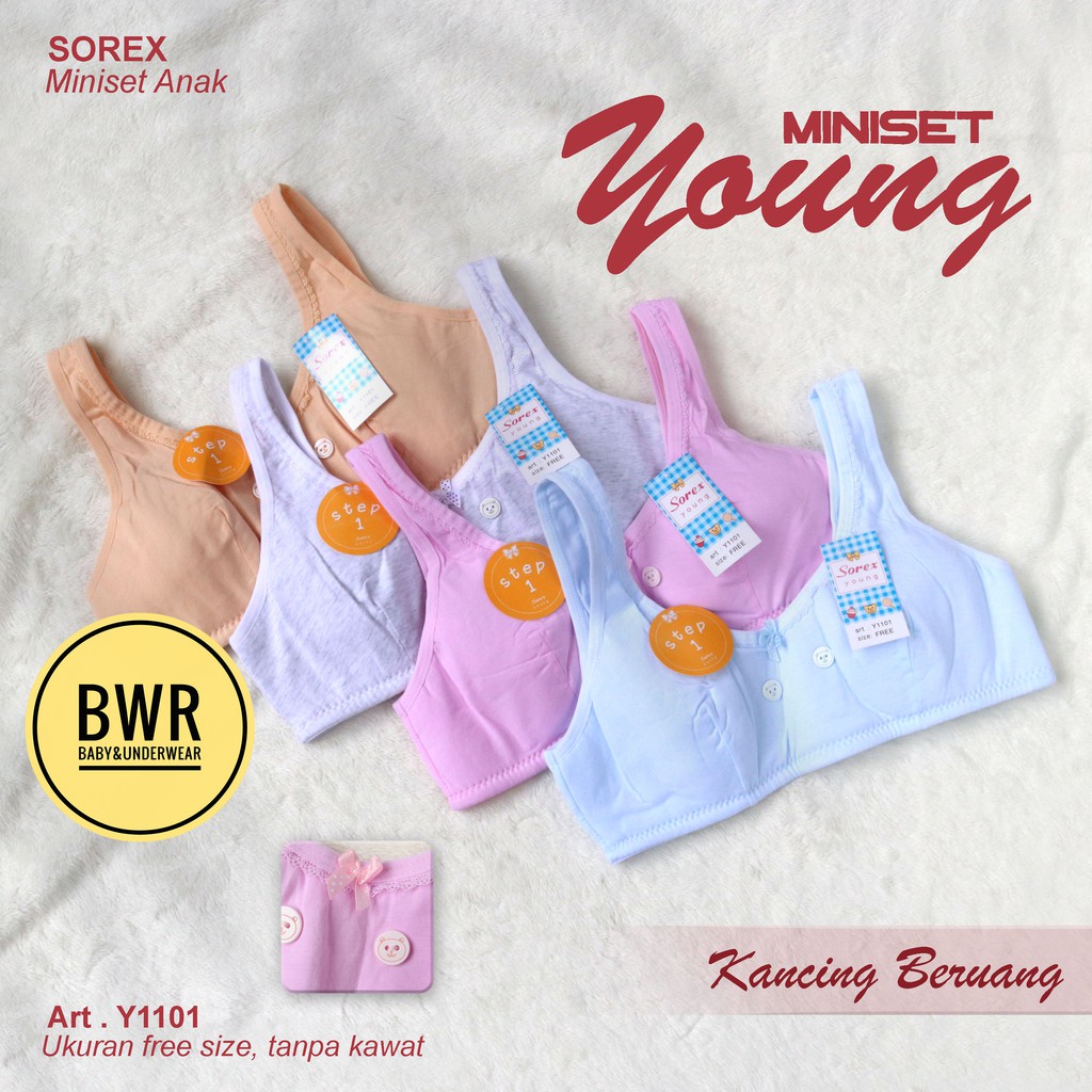 Jual Miniset Sorex Y1101 Young | Minibra Remaja ABG Tali Lebar Kancing ...