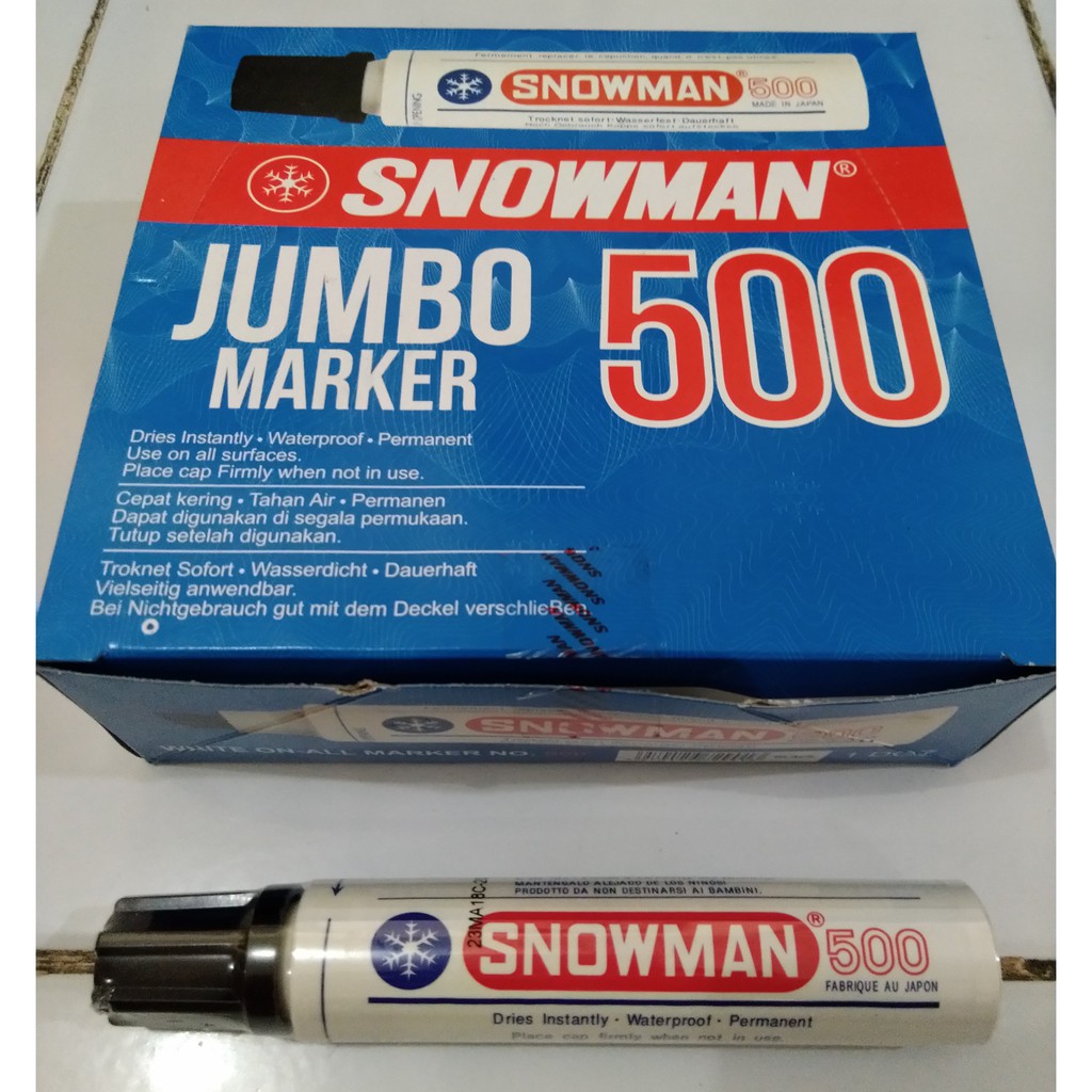 Jual Spidol Permanen Jumbo Marker 500 Snowman (Ujung spidol besar ...