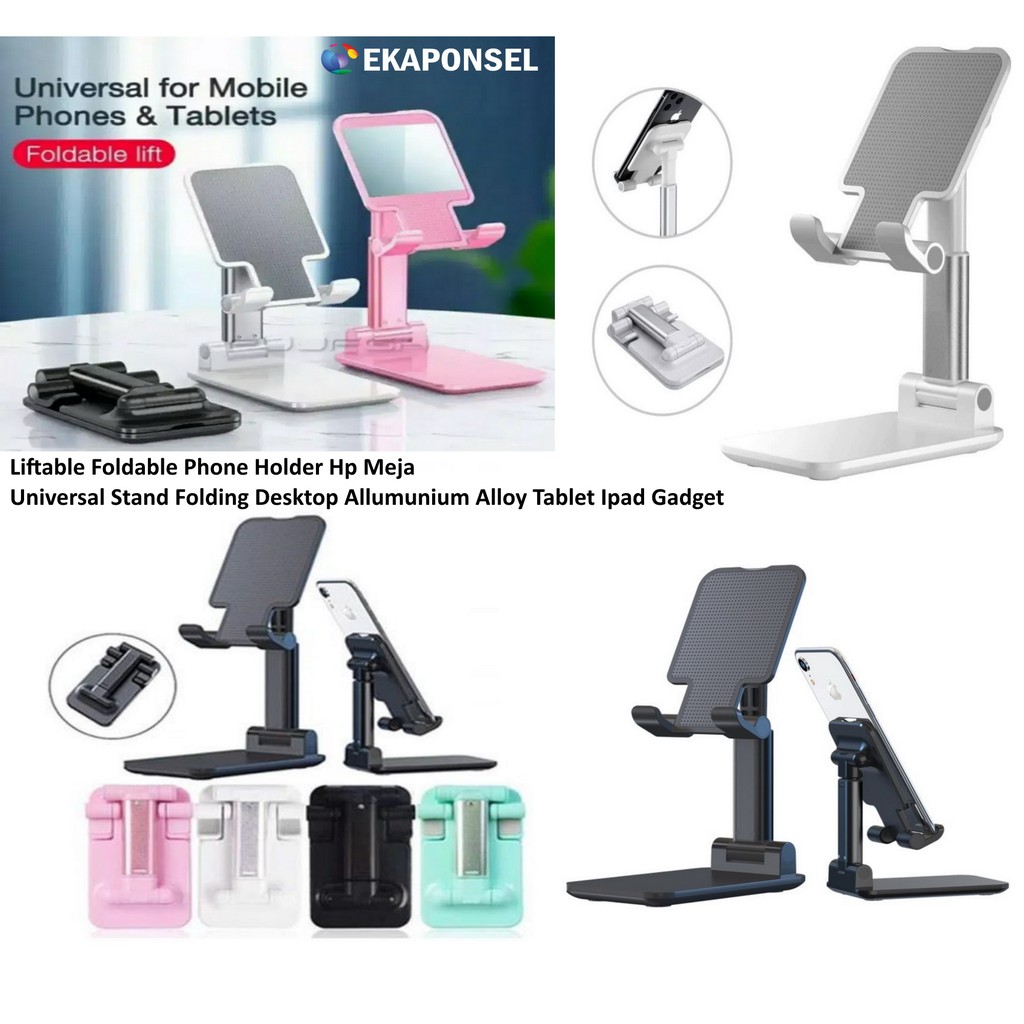 Jual Phone Holder Hp Universal Meja Stand Folding Desktop Allumunium ...