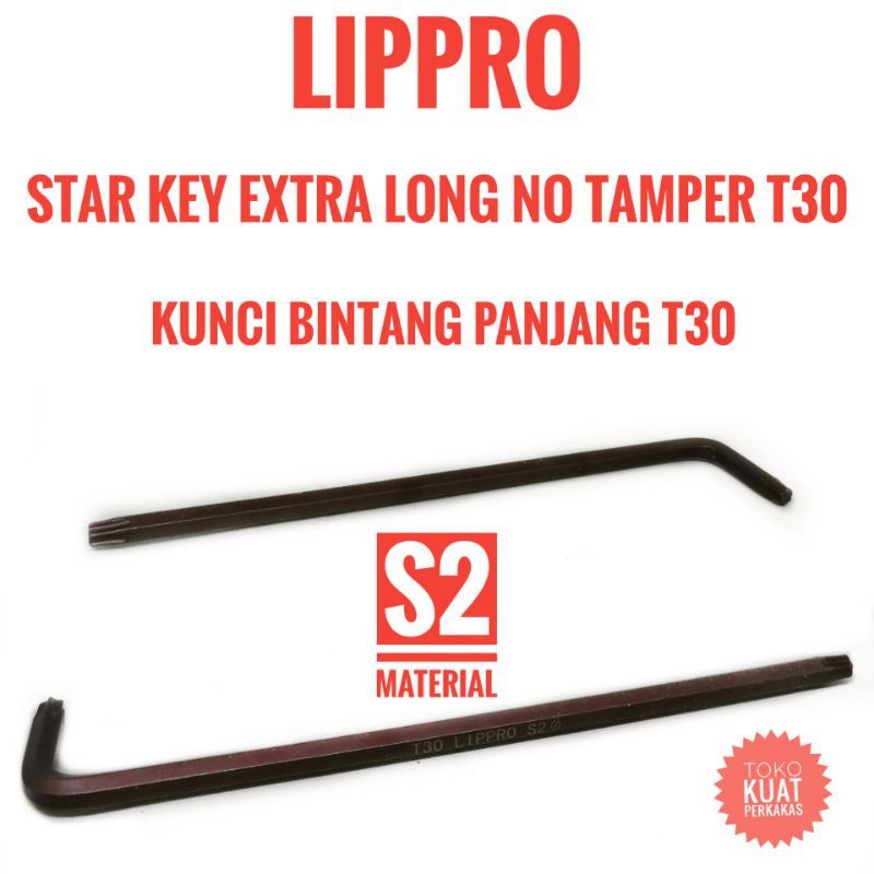 Jual Kunci bintang panjang LIPPRO star key extra long no tamper T30 ...