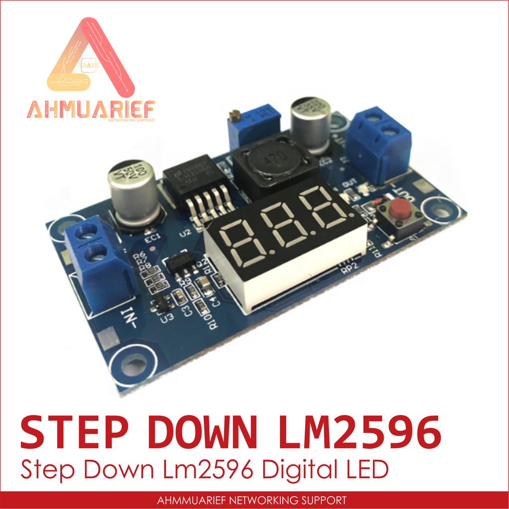 Jual Step Down Power Supply Module Adjustable LM2596 LED DC to DC Modul ...