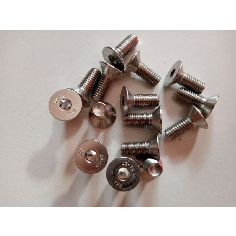 Jual Baut Verseng Kerucut L Stainles M6 x 15 Atau Baut 10 panjang 1,5cm | Shopee Indonesia