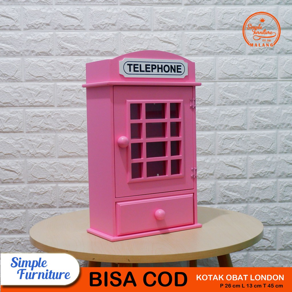 Jual Simple Furniture - Kotak Obat P3K Telephone London Laci | Shopee ...