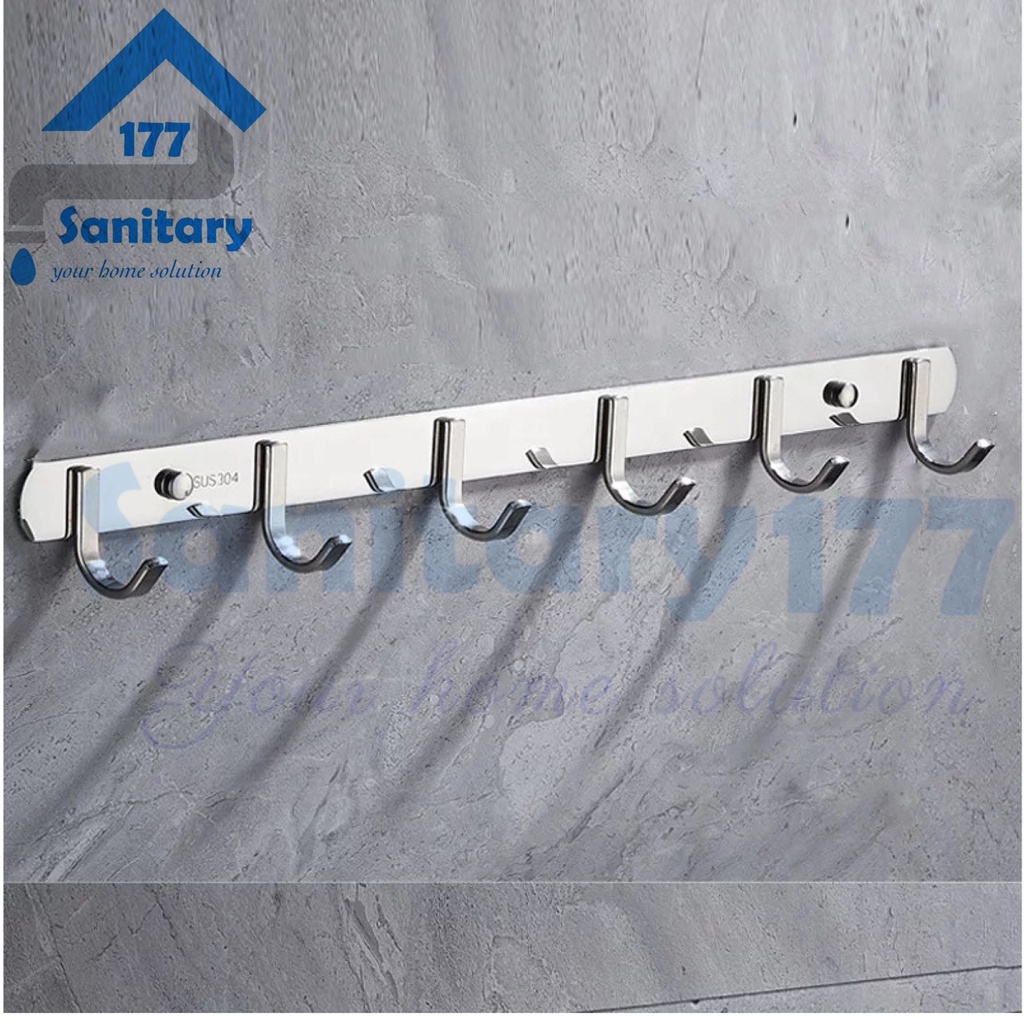 Jual Gantungan Baju Stainless 304 Tebal 6 Kait 806- Kapstok stenlis sus 304 6kait Hook Hanger ...