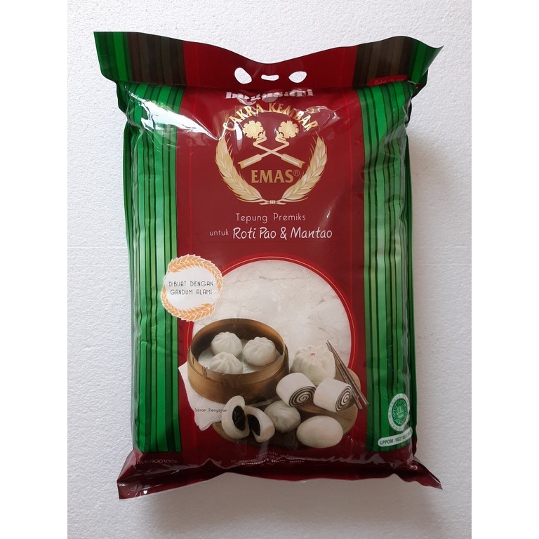 Jual Tepung Cakra Kembar Emas Pao dan Mantao 5kg | Shopee Indonesia