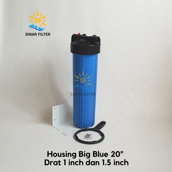Jual Housing Filter Big Blue 20 inch ( in-out 1.5 inch ) - (drat 1 inch ...