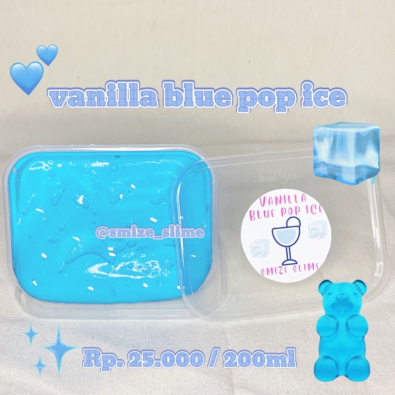Jual Vanilla Blue Pop Es vanilla Blue slime 200cc 200ml smize slime ...
