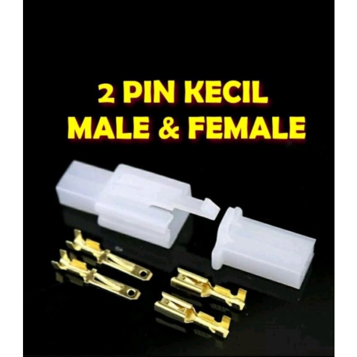 Jual soket 2pin kecil male female soket motor mobil | Shopee Indonesia