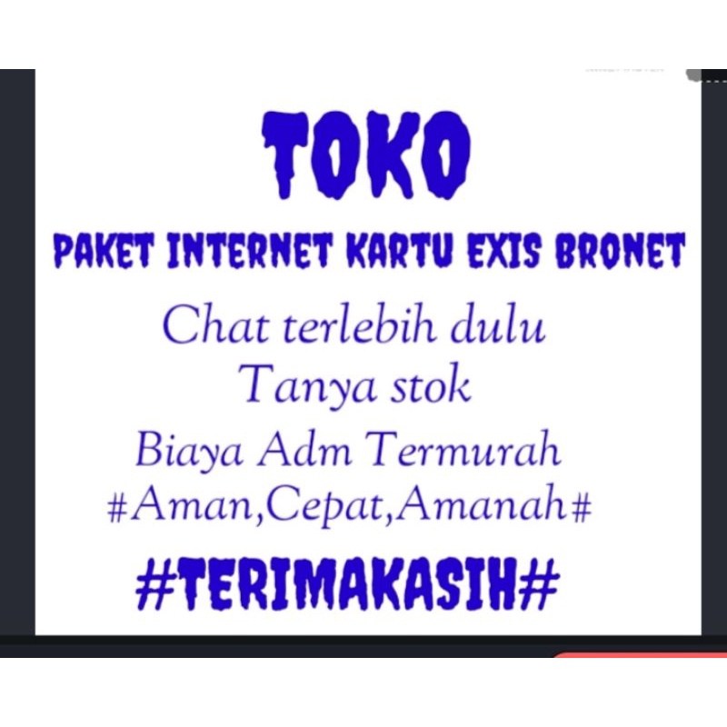 Jual Paket Internet Kartu EXIS Bronet | Shopee Indonesia