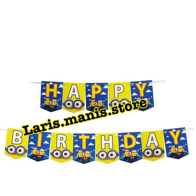 Jual Banner hbd karakter - bunting flag happy birthday - banner hbd ...