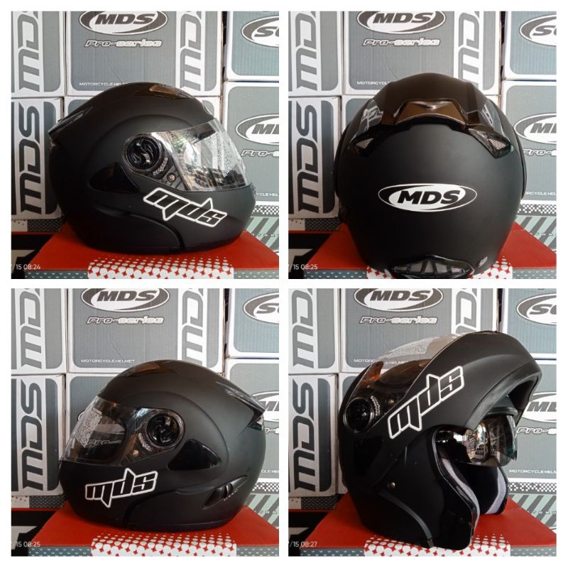 Jual Helm MDS Modular Pro Raider Hitam Dop | Shopee Indonesia