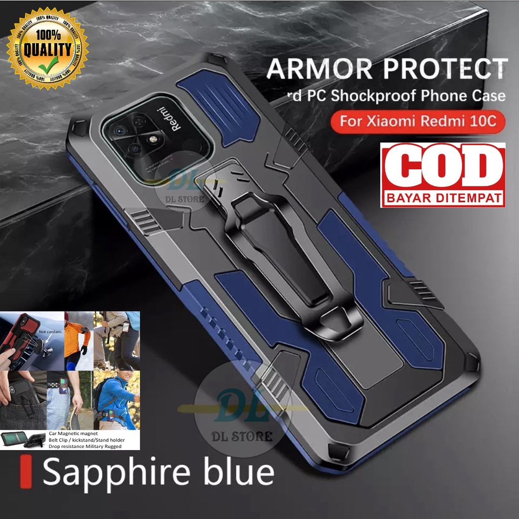 Jual CASING UNTUK XIAOMI REDMI 10C CASING STANDING BACK KLIP HARD CASE ...